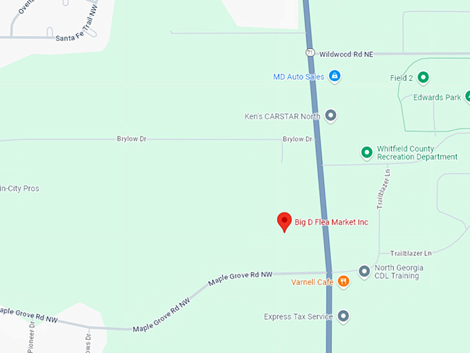 16. big d flea market inc. map