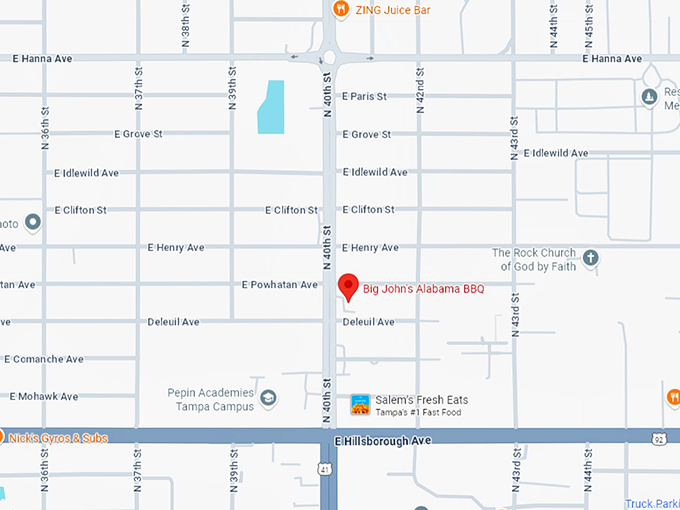 16. big john's alabama bbq map