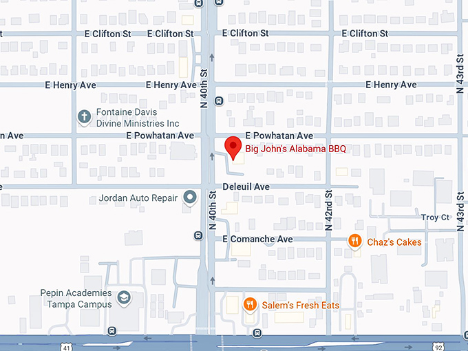 16. big john's alabama bbq map