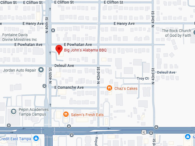 16. big john's alabama bbq map