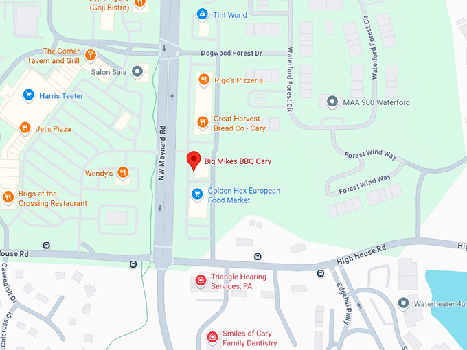 16. big mikes bbq cary map