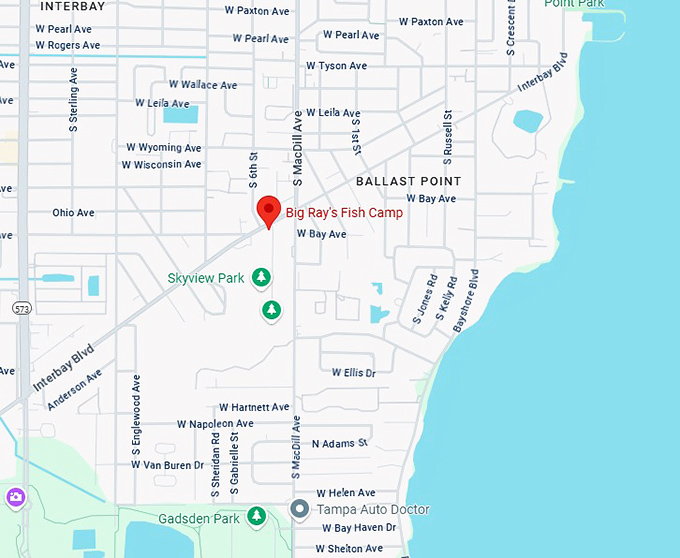 big ray's fish camp map