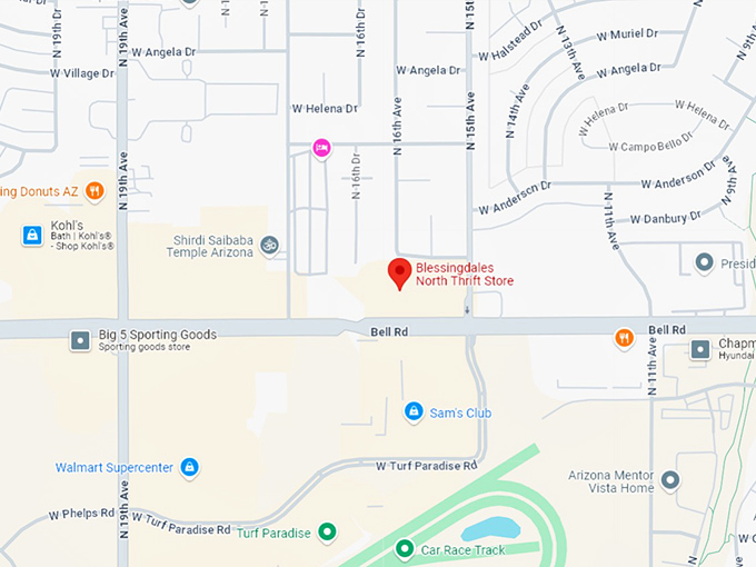 16. blessingdales north thrift store map