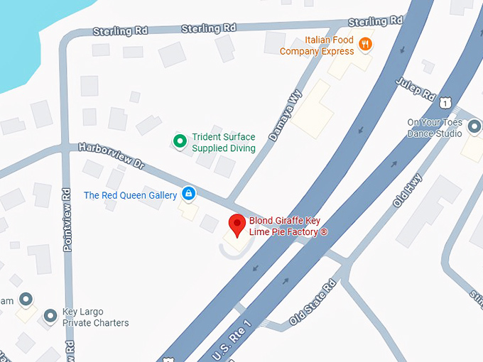 16. blond giraffe key lime pie factory ® map