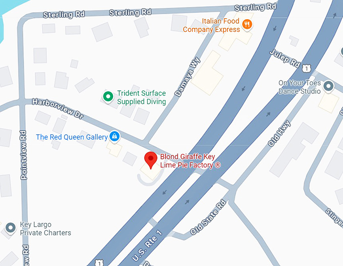 16. blond giraffe key lime pie factory map