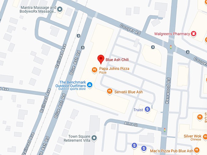 16. blue ash chili map