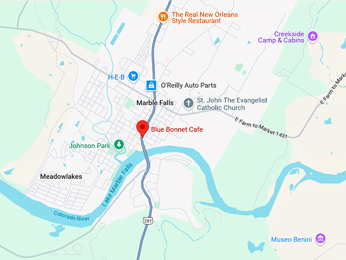 16. blue bonnet cafe map