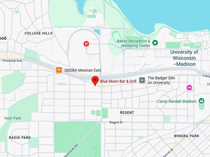 16. blue moon bar & grill map