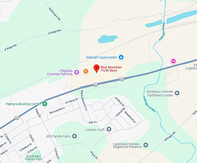 16. blue mountain thrift store map
