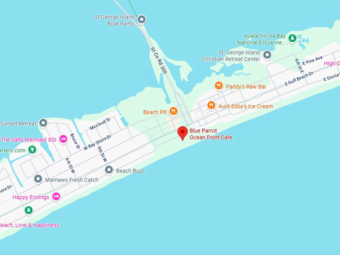 16. blue parrot ocean front cafe map