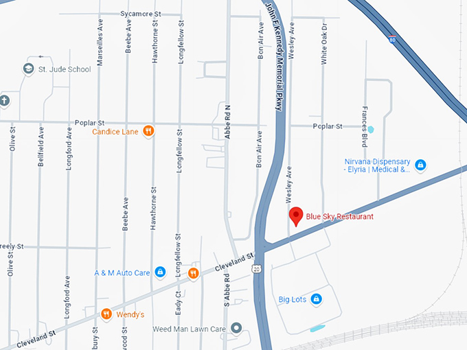 16. blue sky restaurant map