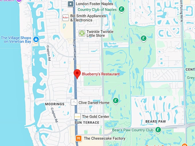 16. blueberry's restaurant map