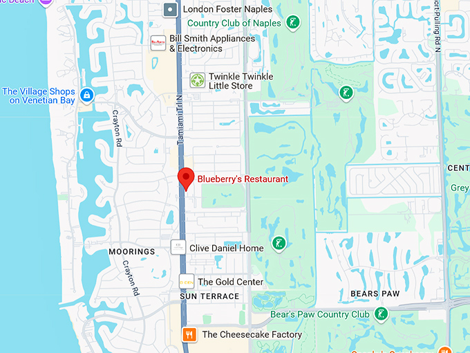 16. blueberry's restaurant map