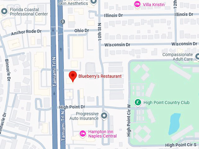 16. blueberry's restaurant map