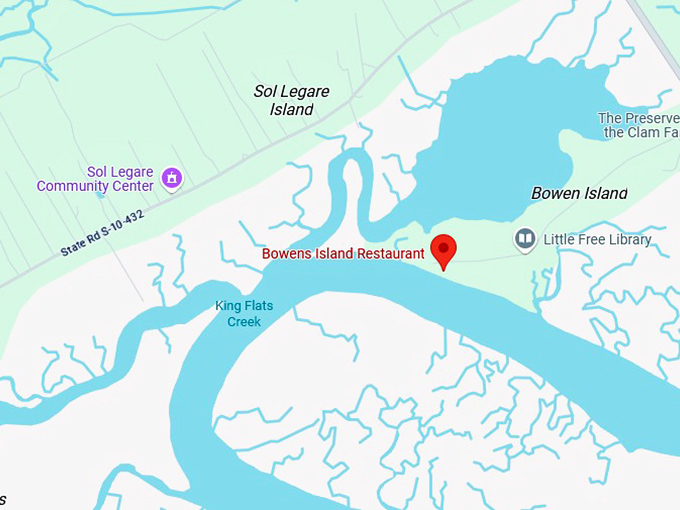 16. bowens island restaurant map
