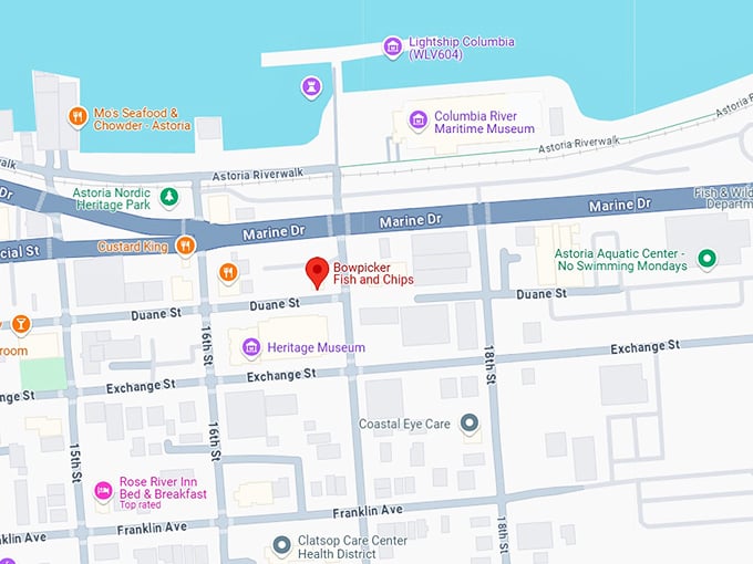 bowpicker fish and chips map