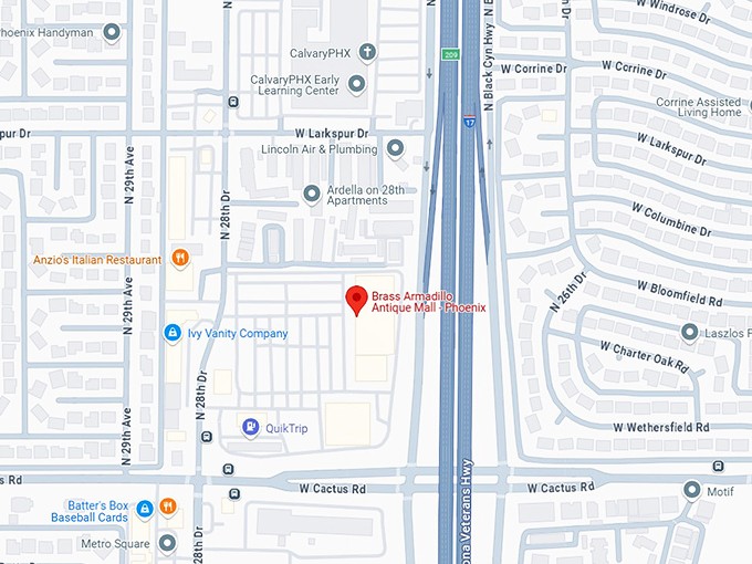16. brass armadillo antique mall phoenix map