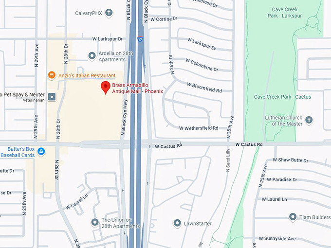 16. brass armadillo antique mall phoenix map