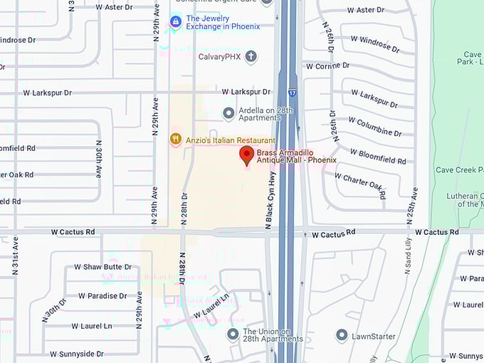 16. brass armadillo antique mall phoenix map