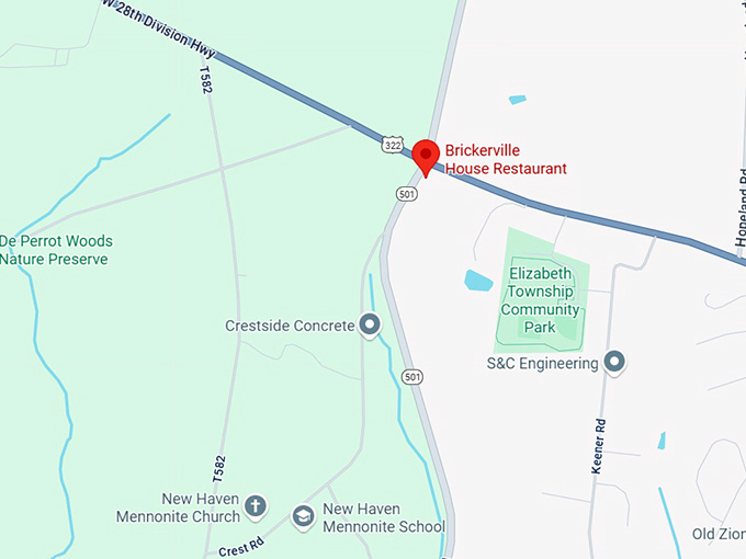 16. brickerville house restaurant map
