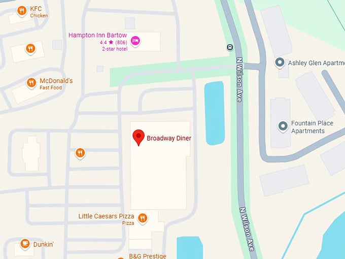 16. broadway diner map