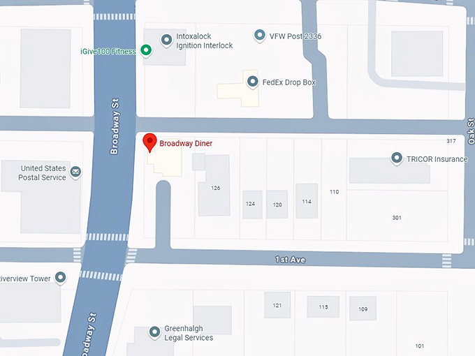 16. broadway diner map