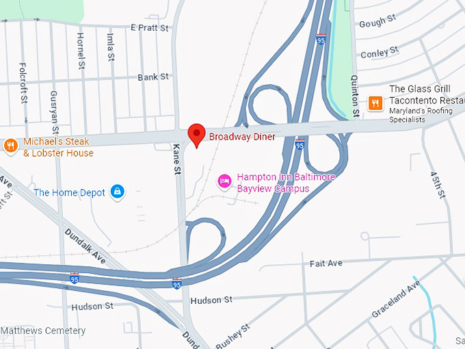 16. broadway diner map