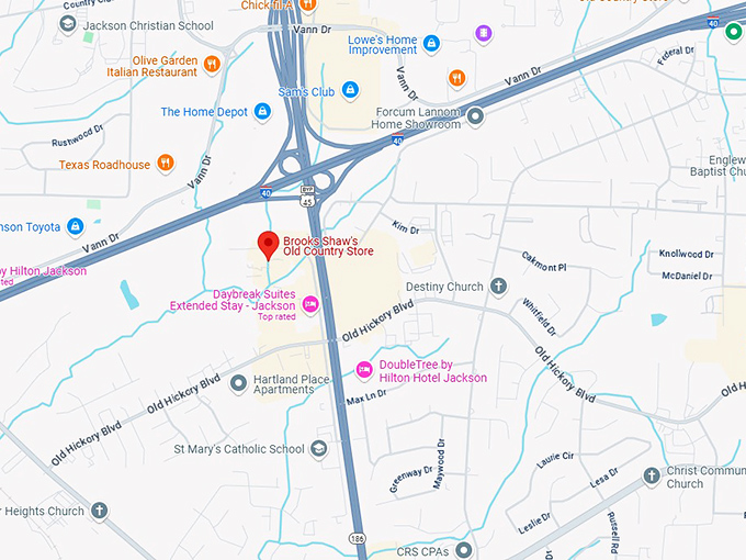 16. brooks shaw's old country store map