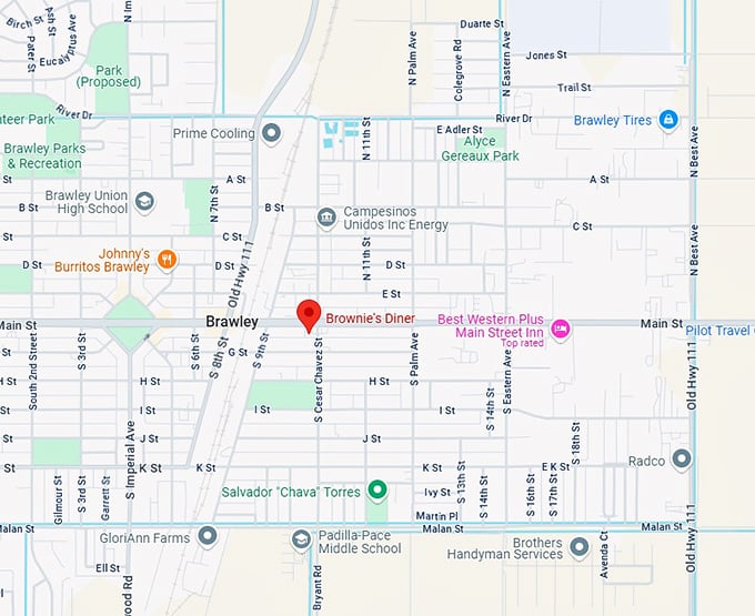 16. brownie's diner map