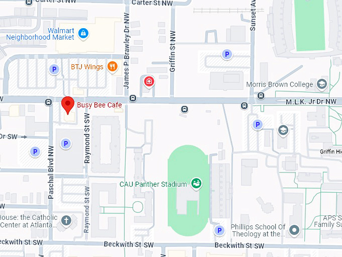 busy bee caf&eacute; map