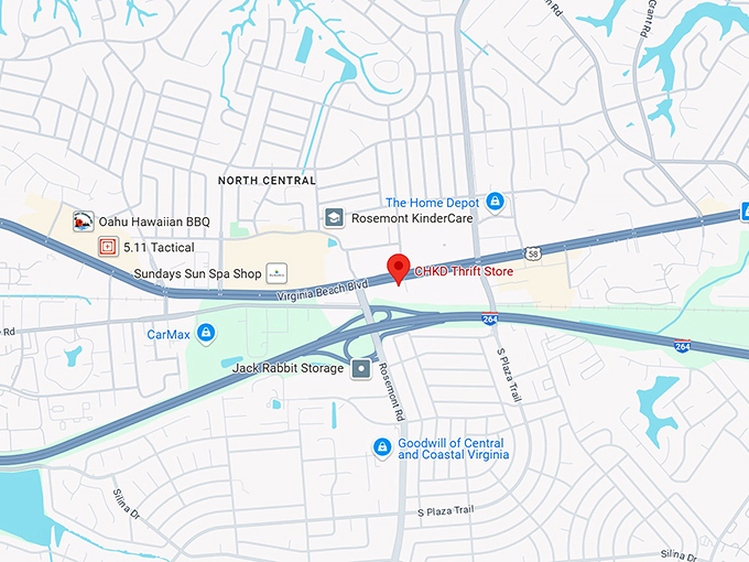 16. chkd thrift store (3605 virginia beach blvd) map