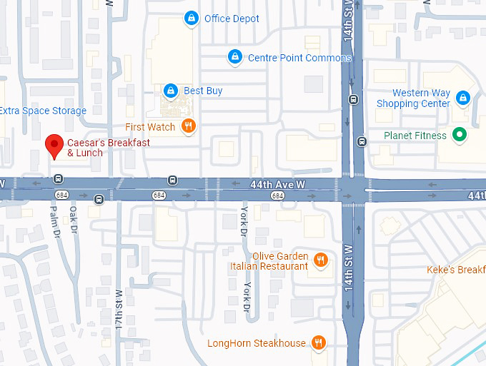 caesar's breakfast & lunch map