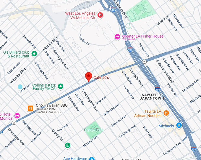 16. cafe 50's map