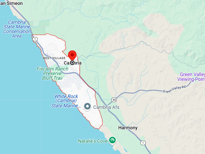 16. cambria, ca map