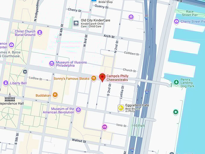 16. campo's philly cheesesteaks map