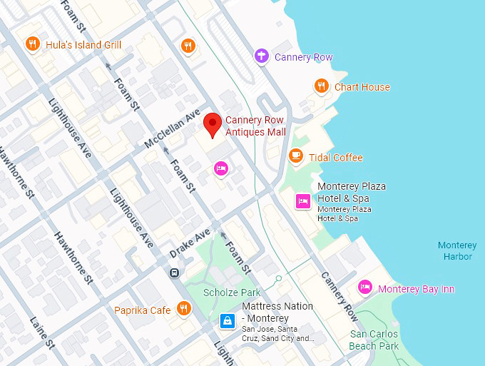 16. cannery row antiques mall map