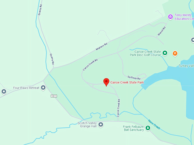 16. canoe creek state park map