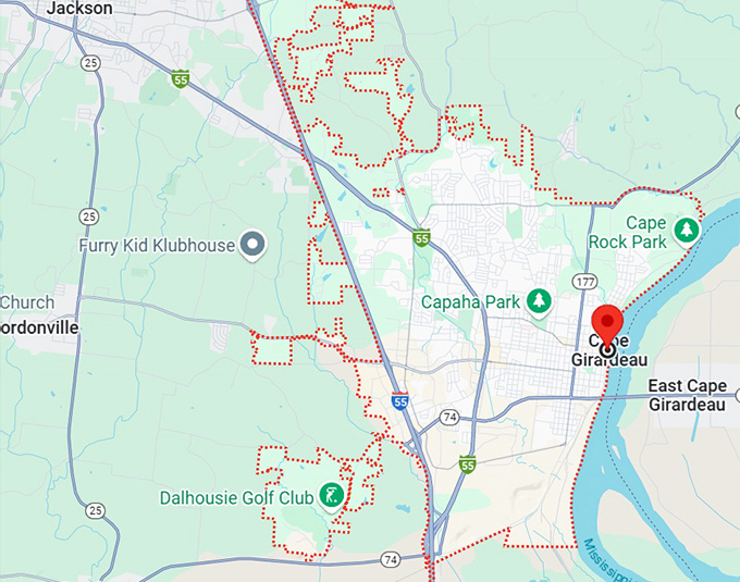 16. cape girardeau, mo map