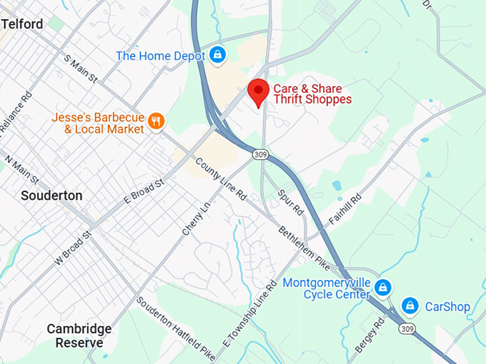 16. care & share thrift shoppes map