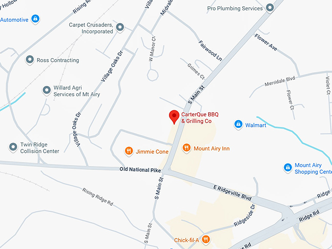 carterque bbq & grilling co. map