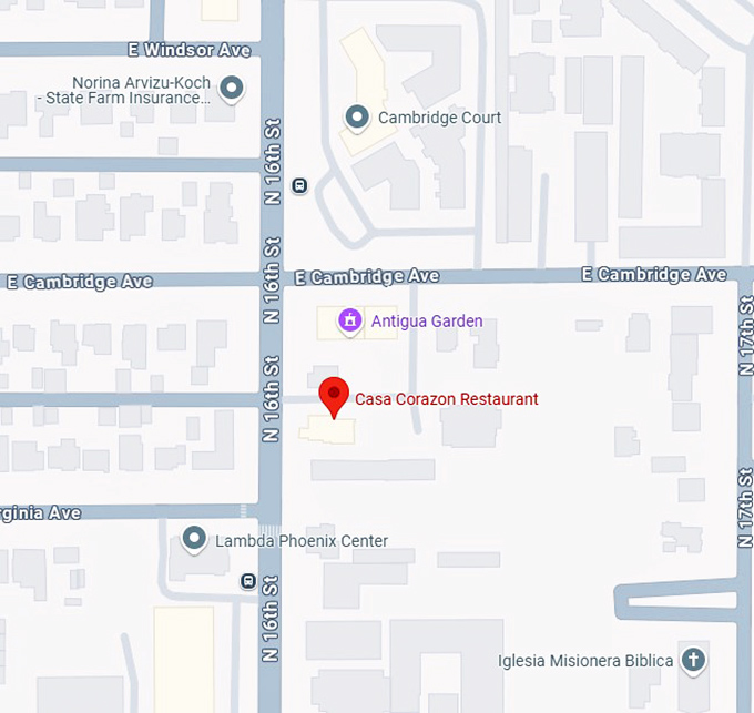 16. casa corazon restaurant map