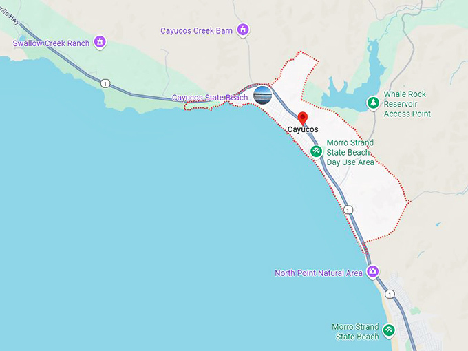 16. cayucos ca map