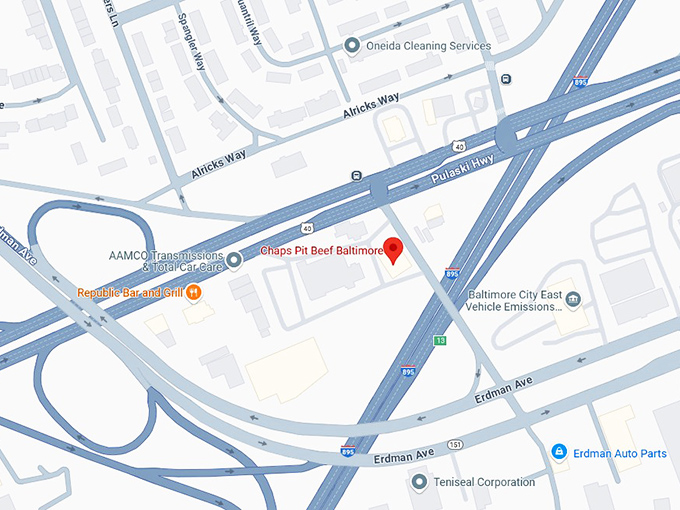 16. chaps pit beef baltimore map