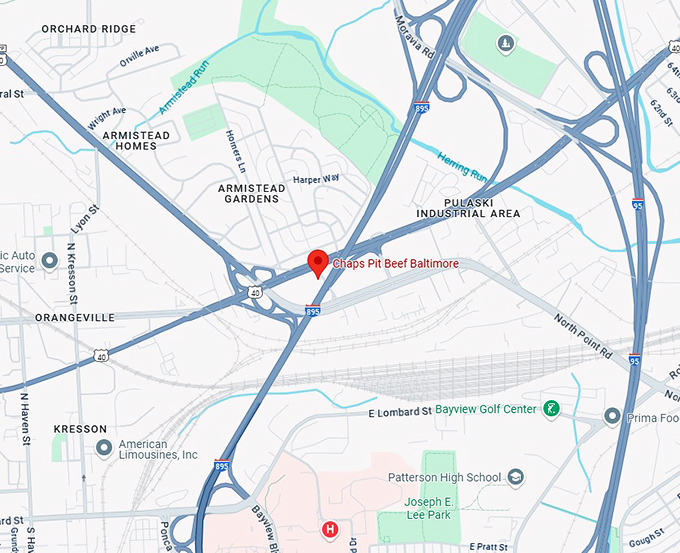 16. chaps pit beef baltimore map