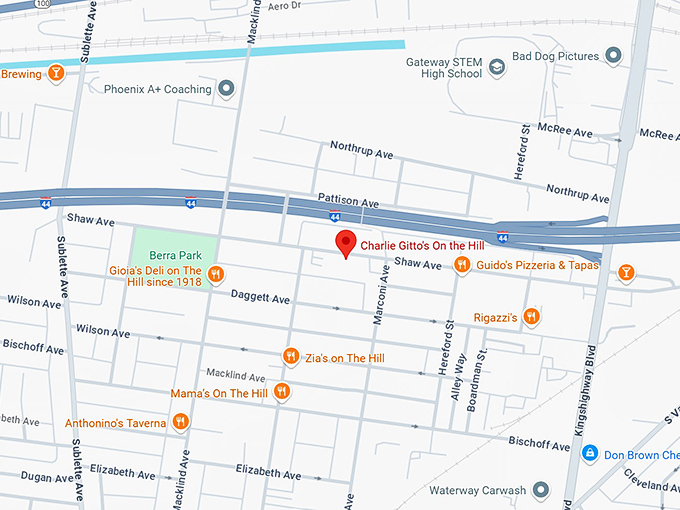 16. charlie gitto's on the hill map