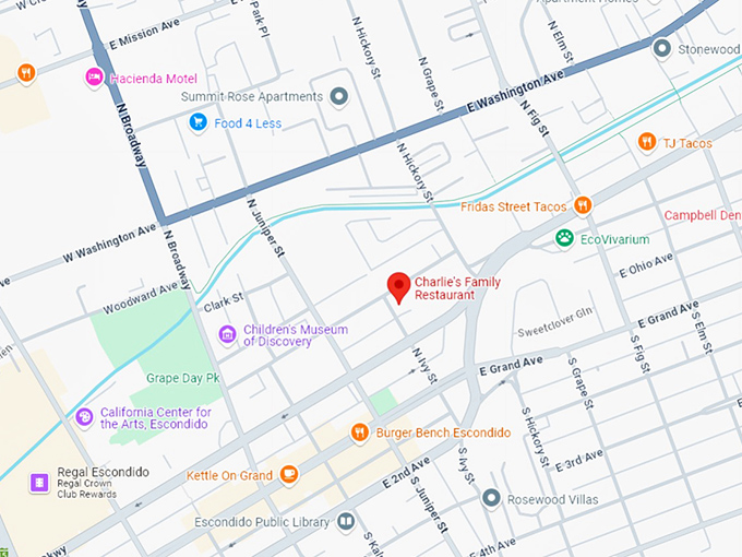16. charlie&rsquo;s family restaurant map