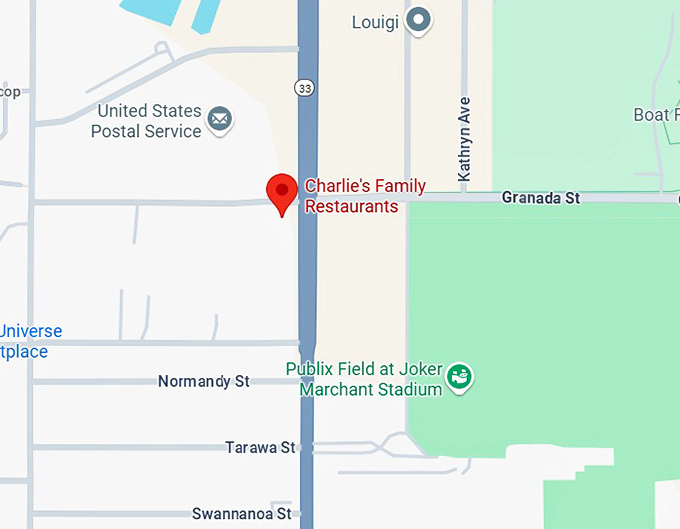 16. charlie's family restaurant map