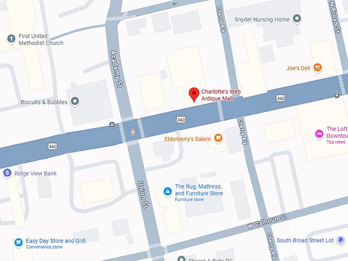 charlotte's web antique mall map