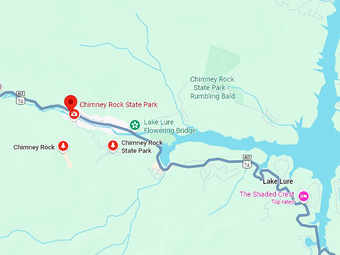 16. chimney rock state park map