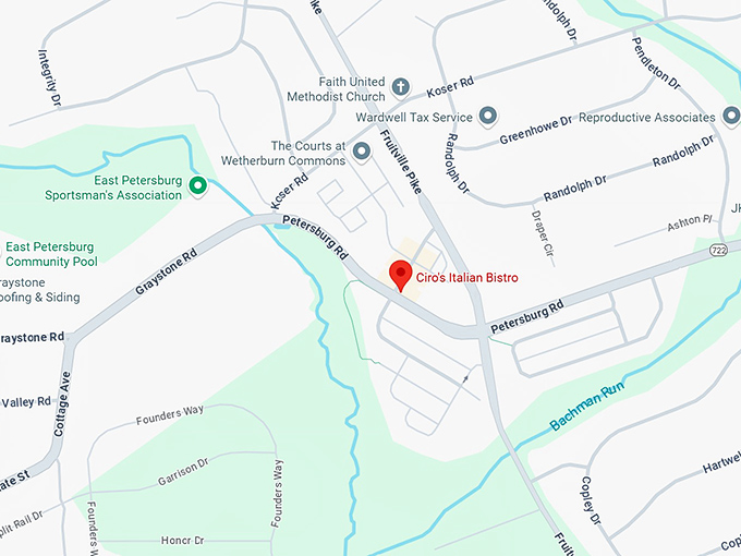16. ciro's italian bistro map